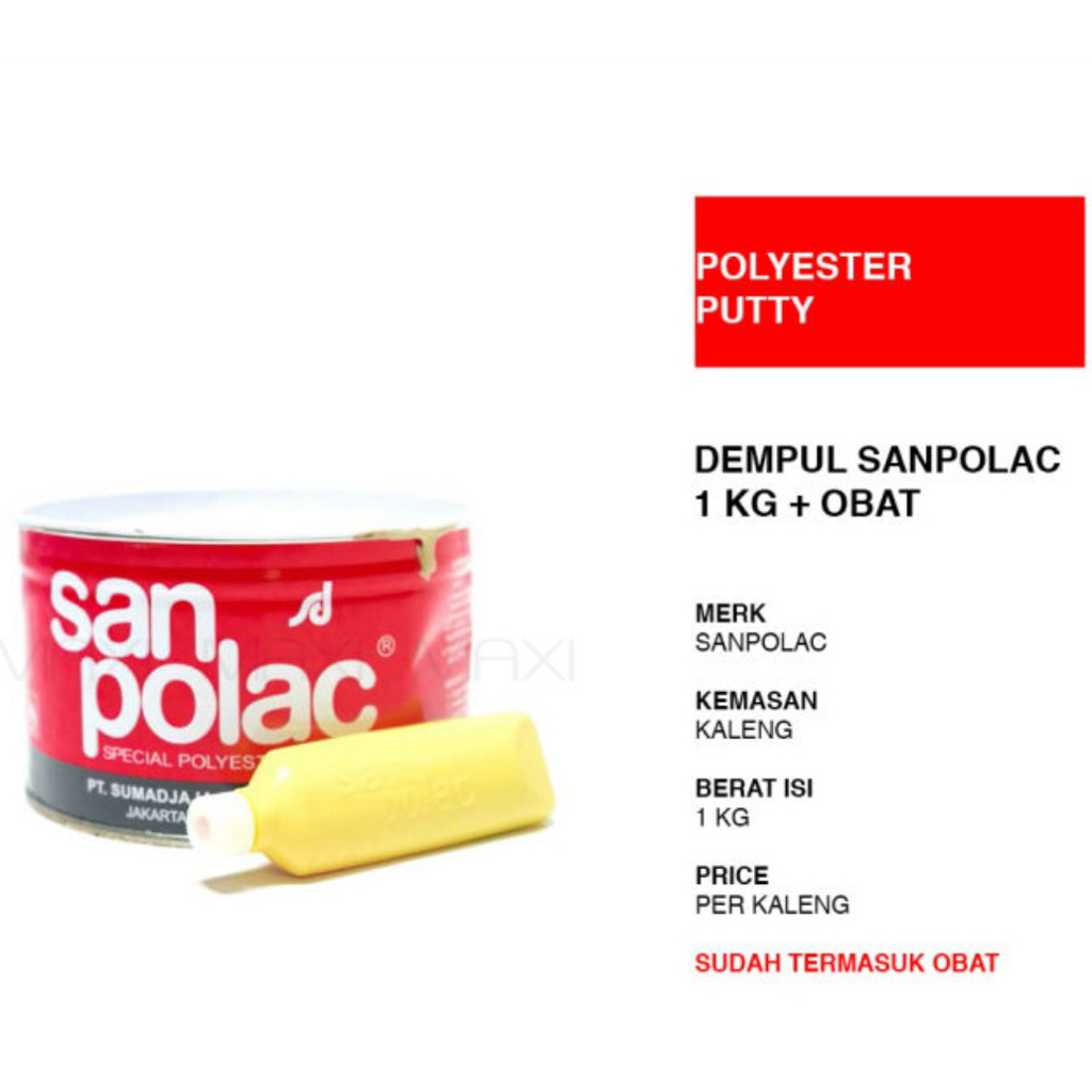 Jual SAN POLAC - Dempul Putty Sanpolac 1 KG / Polyester Putty untuk ...
