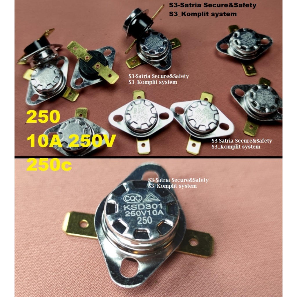 Jual 250C 250V 10A KSD301 250v10A 250 Thermostat Sensor Suhu Pemutus ...