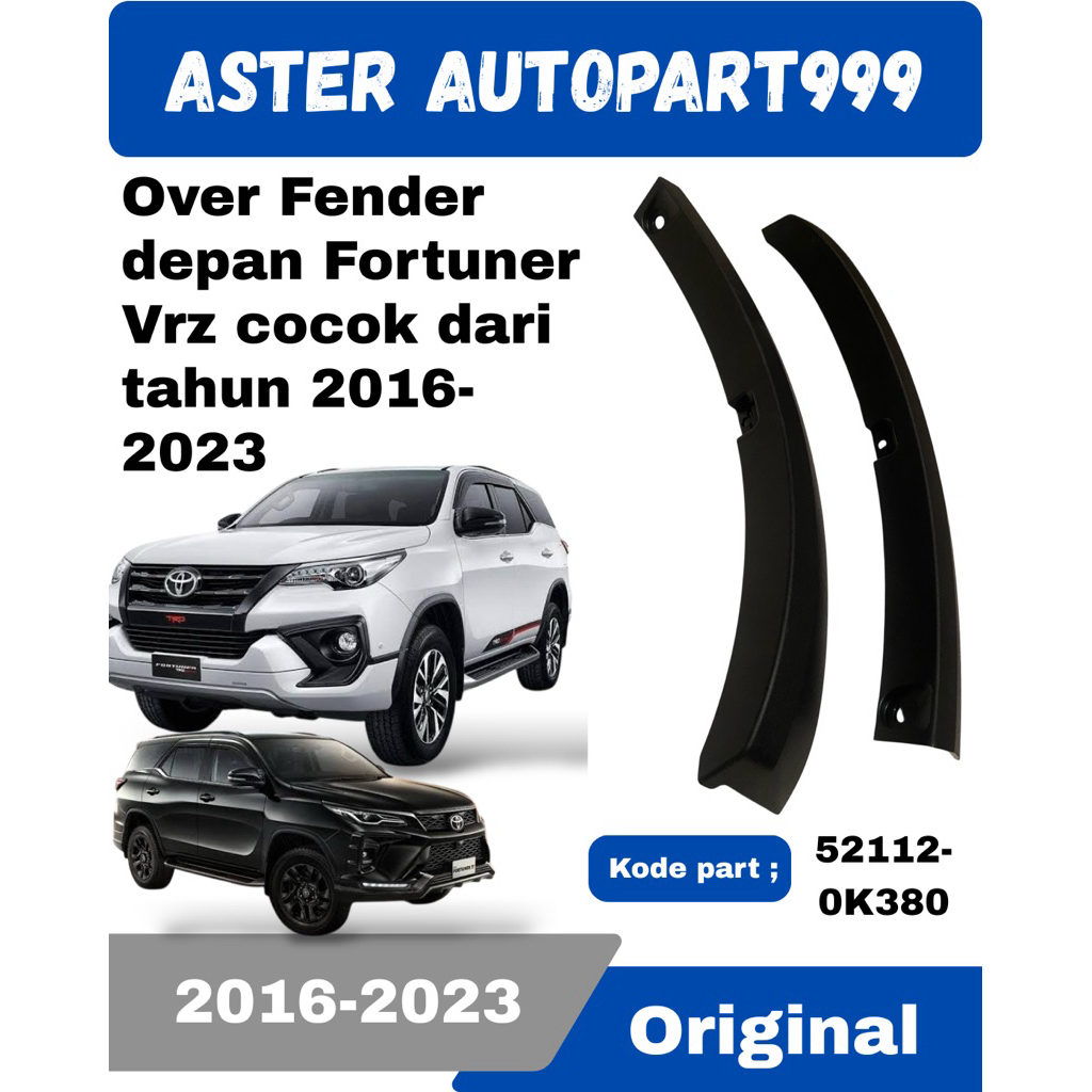 Jual Over Fender/ Body List Bumper Depan Fortuner Vrz 2016 UP Original ...