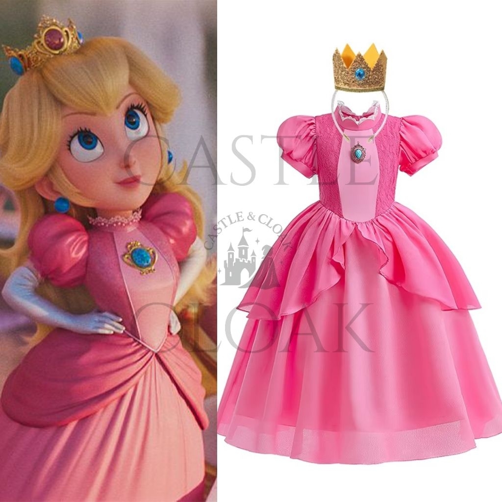 Jual Kostum Dress Baju Princess Peach Mario Bros Luigi Nintendo Anak ...