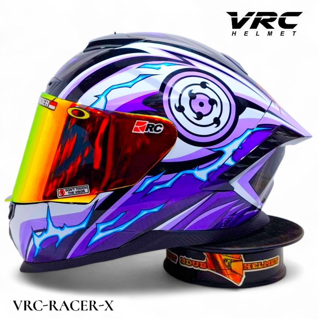 Jual Helm full face Vrc motif sasuke visor red paket ganteng spoiler 3D ...