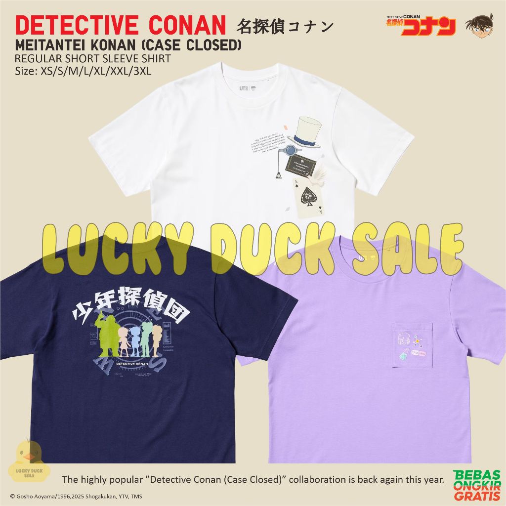 Jual Detective Conan UT Shinichi T-Shirt Ai Kaos UT Conan Ran Anime Kid ...