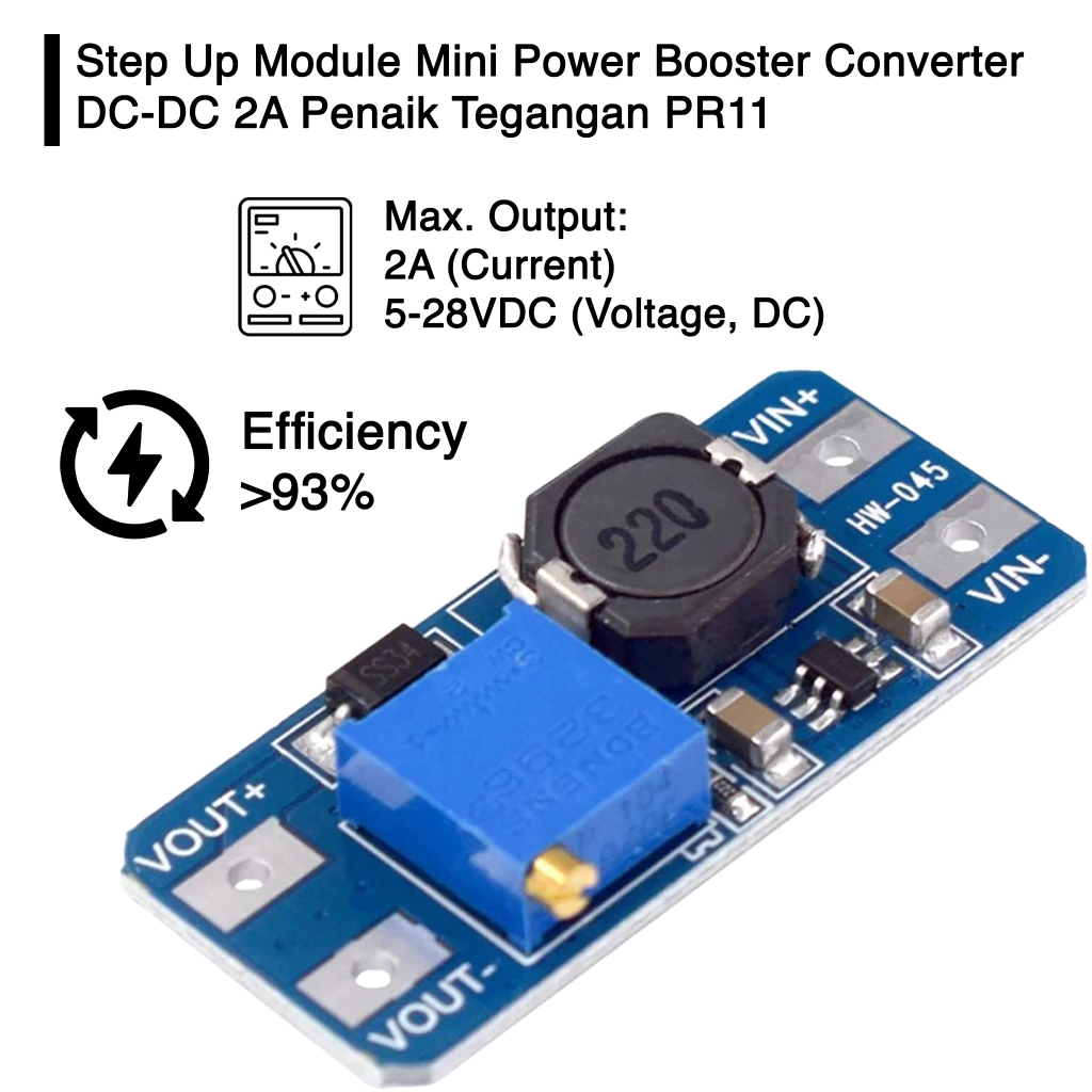 Jual Step Up Modul Mini Power Booster Converter DC DC 2A Penaik ...