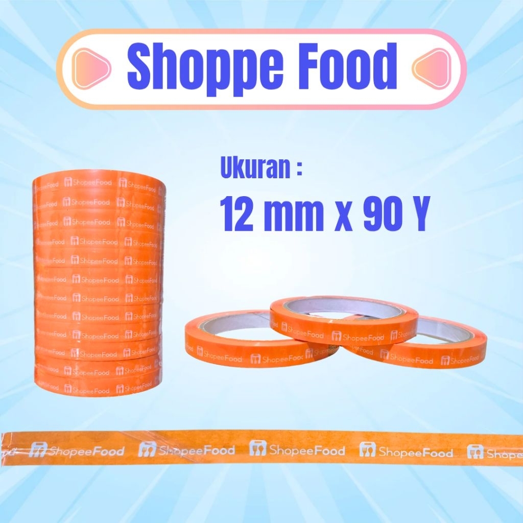 Jual Selotip Lakban Isolasi ShopeeFood 12 mm x 90 yard | Shopee Indonesia