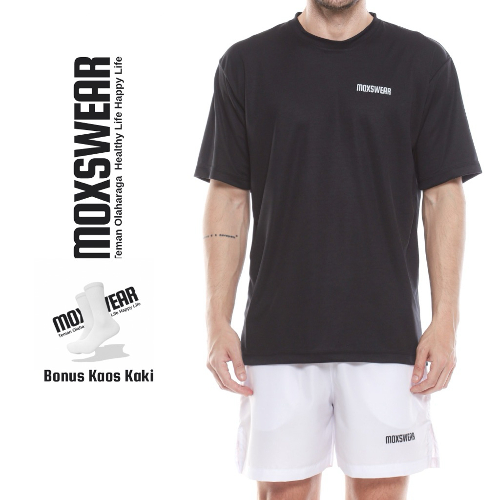 Jual Moxswear Jersey Running Kalcer Dry-Fit Hitam Simple Elegan ...