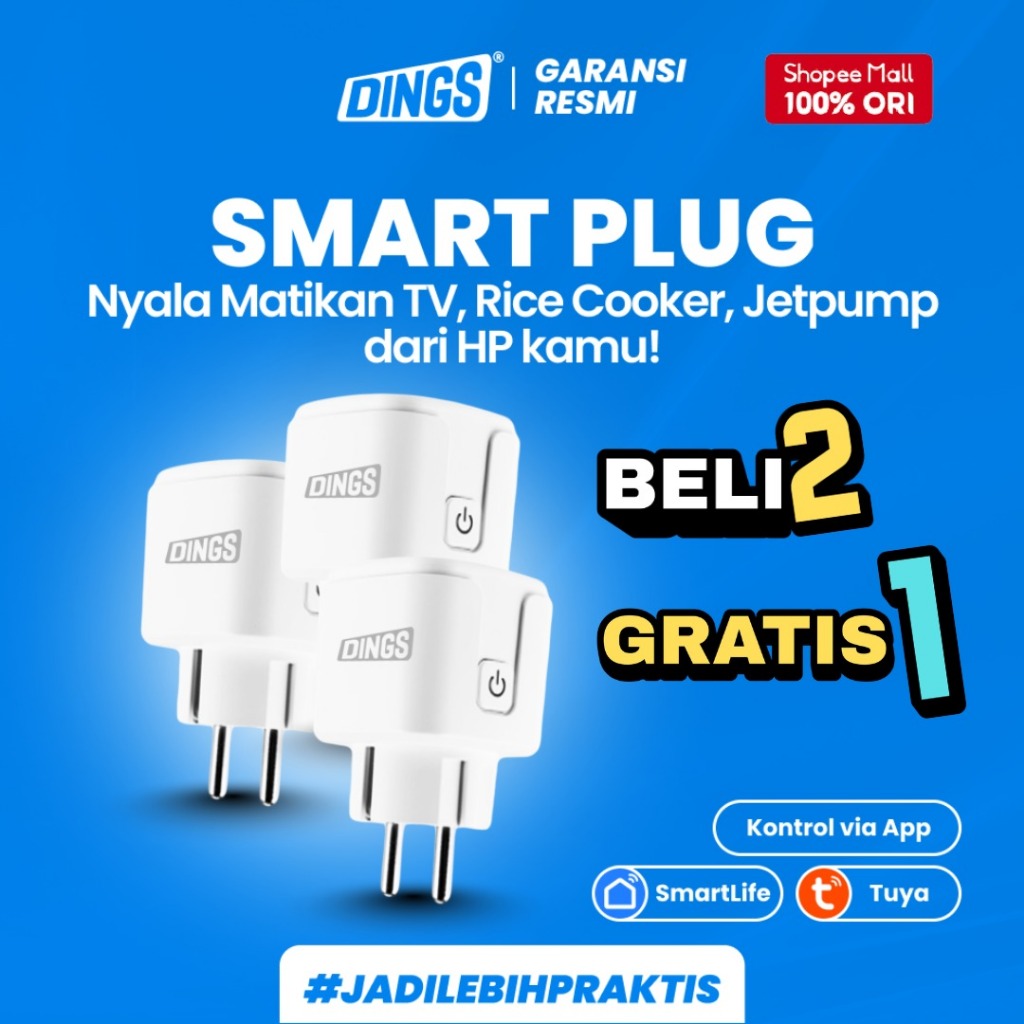 Jual DINGS Paket Hemat Smart Plug Wifi – Buy 2 Get 1 Wireless Colokan ...