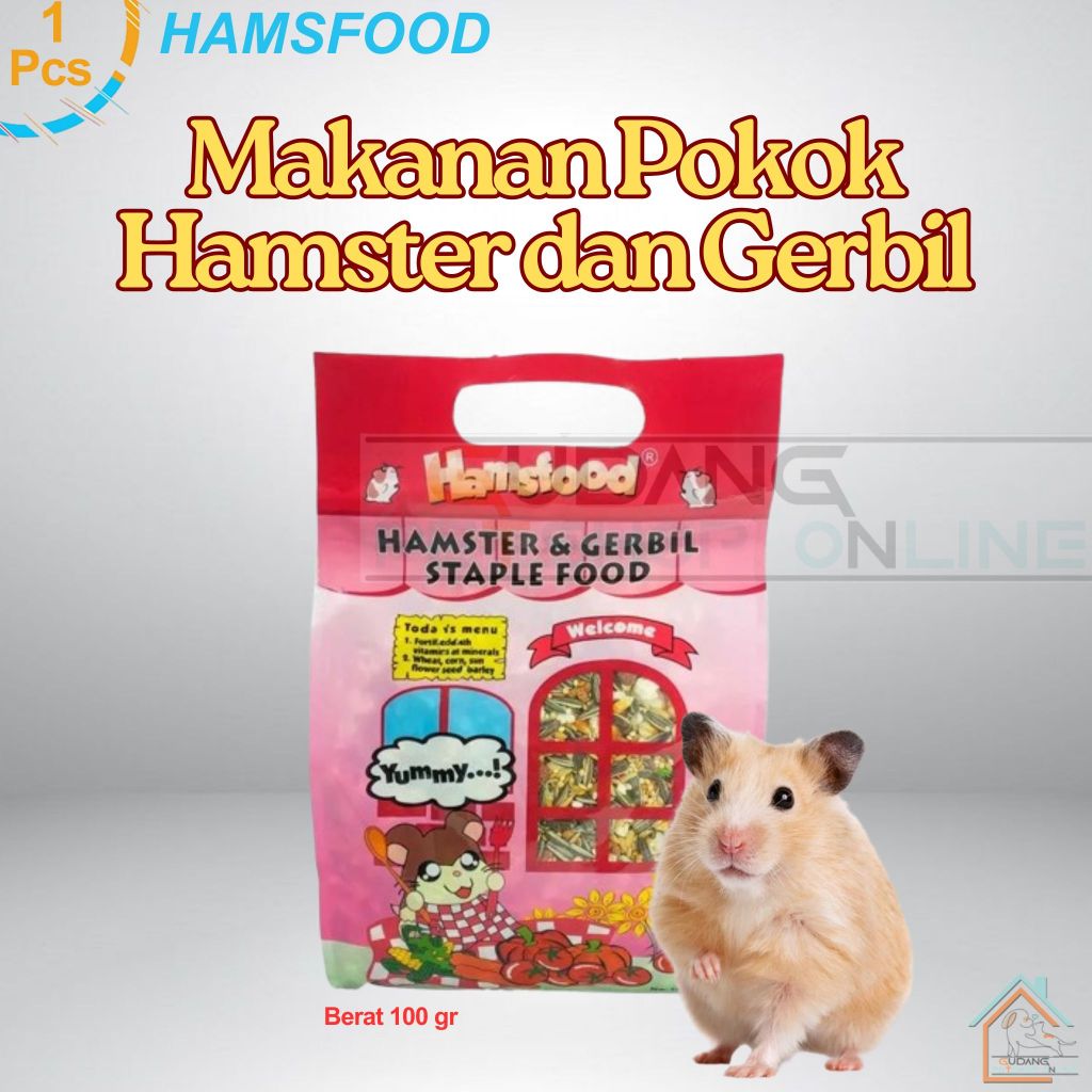 Jual Hamsfood Hamster Gerbil Food 100gr High Protein Makanan hamster ...