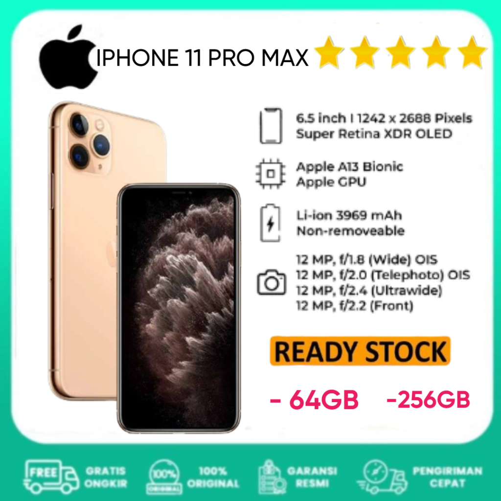 Jual IPHONE 11 PROMAX RAM 64GB// IPHONE 11 PROMAX RAM 256GB BERGARANSI ...