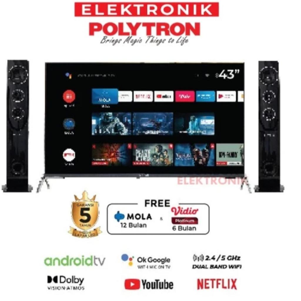 Jual Polytron LED Smart TV 43 Inch PLD 43TAG5959 Android Tower Speaker ...