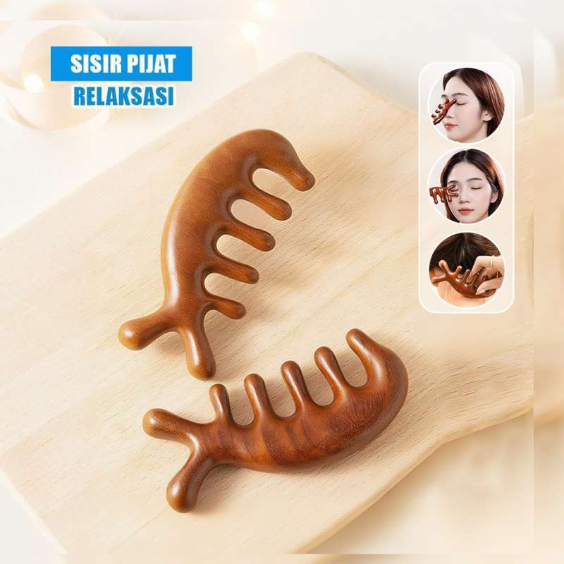 Jual Sisir Kayu Imitasi Meridian Sisir Pijat Lumba-Lumba Multifungsi ...