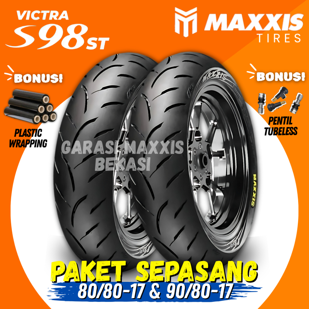 Jual [PAKET SEPASANG] BAN MAXXIS VICTRA 98ST TUBELESS ( 80/80-17 & 90/ ...