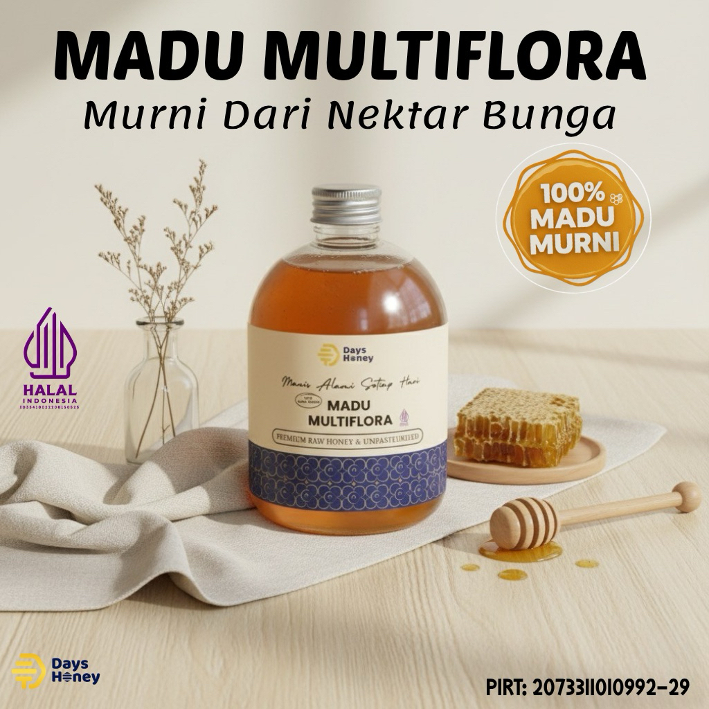 Jual Madu Multiflora Asli Pure Raw Honey Madu Multiflora Antioksidan ...