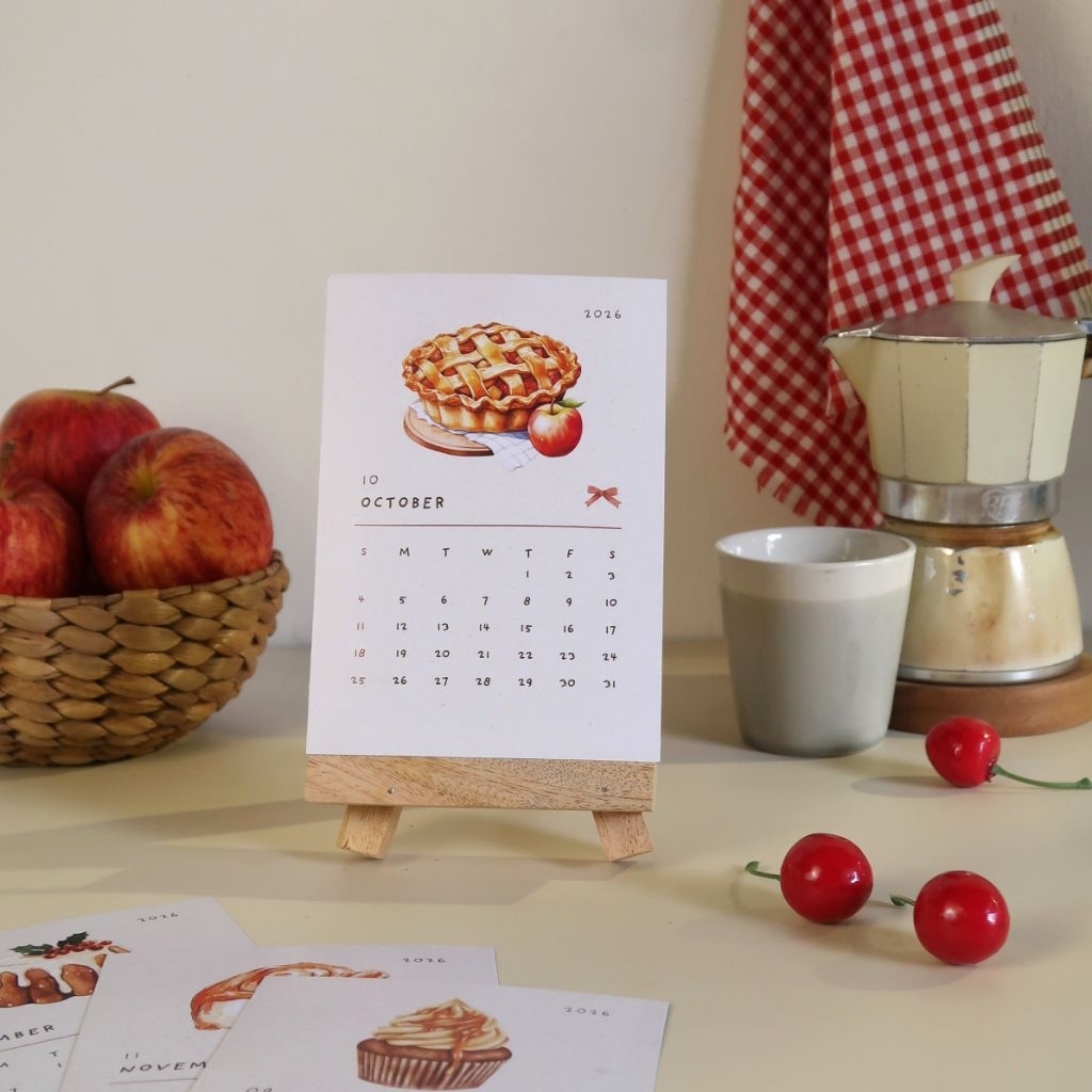 Jual Kalender Meja 2026 Estetik Sweet Dessert || 2026 Calendar Pastry ...