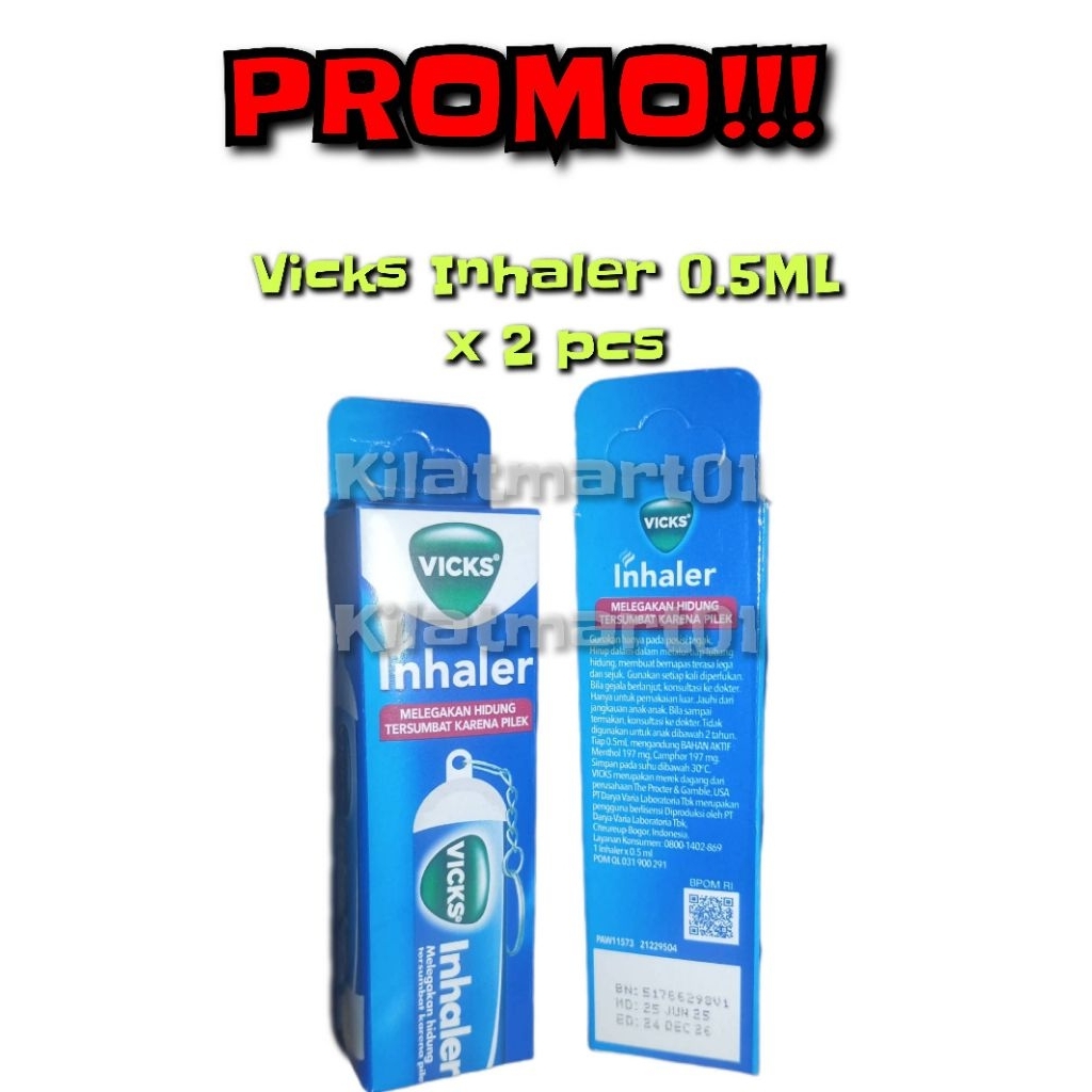 Jual PROMO!!! Vicks inhaler 0.5ml x 2 pcs | Shopee Indonesia