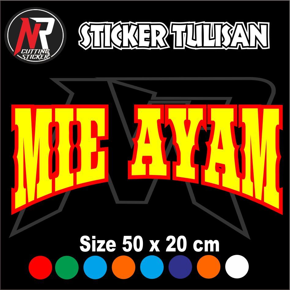 Jual CUTTING STICKER TULISAN MIE AYAM STICKER TULISAN HURUF DOBEL ...