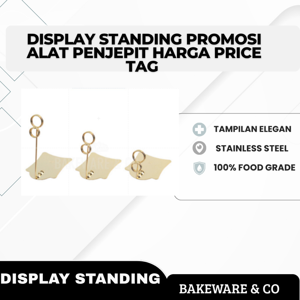 Jual Display Standing Promosi Alat Penjepit Harga Price Tag - Gold ...