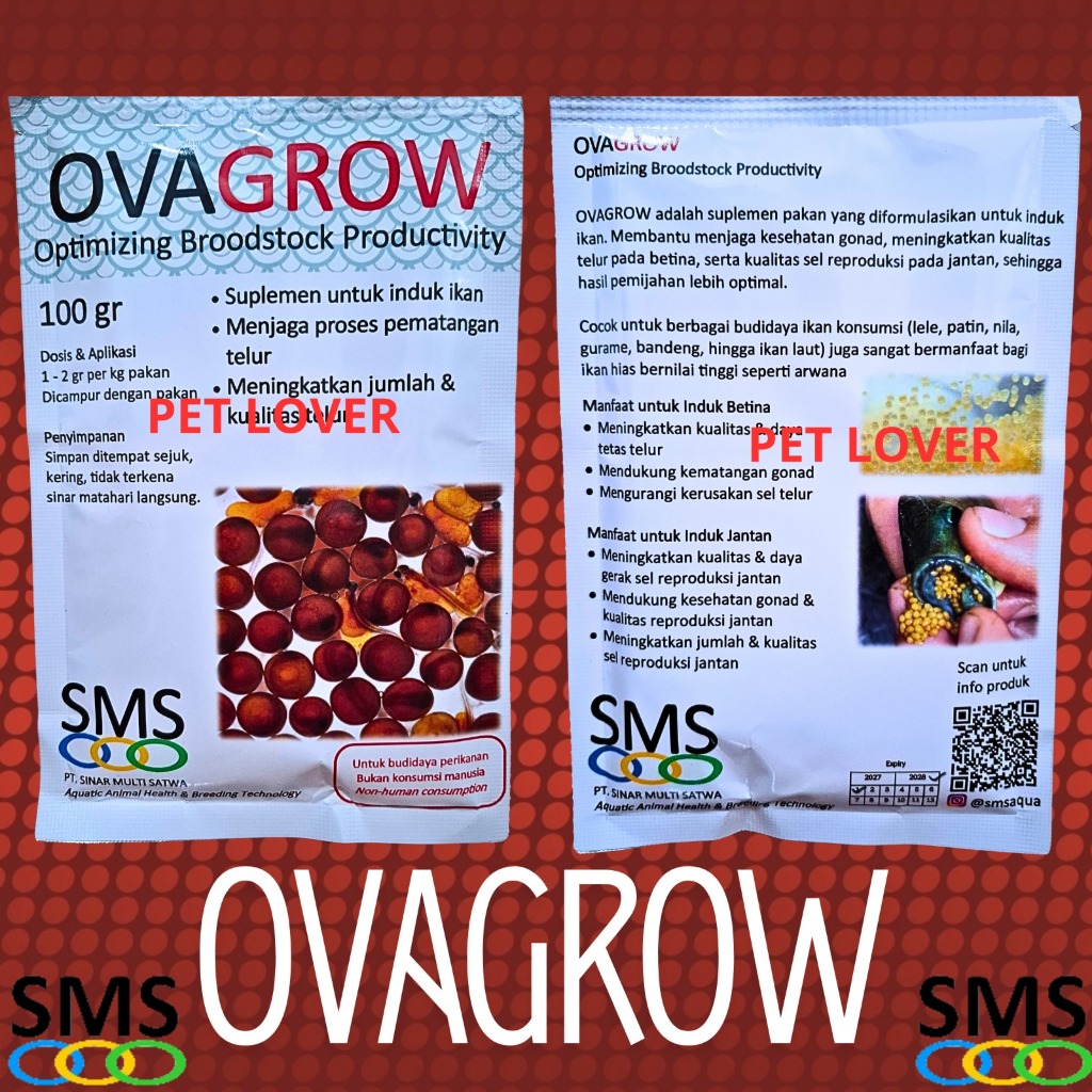 Jual OVAGROW Vitamin E penyubur pematang gonad telur sperma ikan 100gr ...