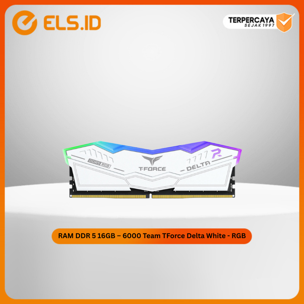 Jual RAM DDR 5 16GB – 6000 Team TForce Delta White - RGB | Shopee Indonesia