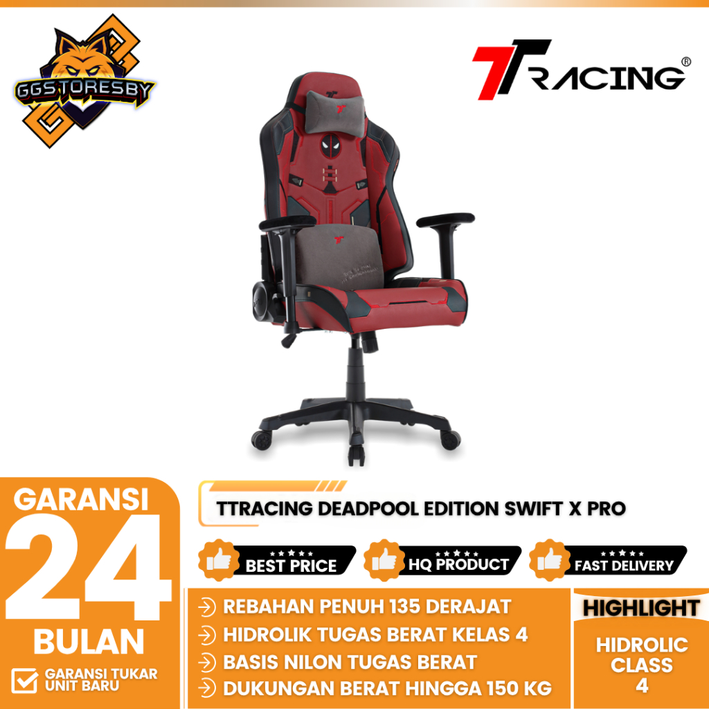 Jual TTRacing Deadpool Edition Swift X Pro Gaming Chair - Gaming Chair ...