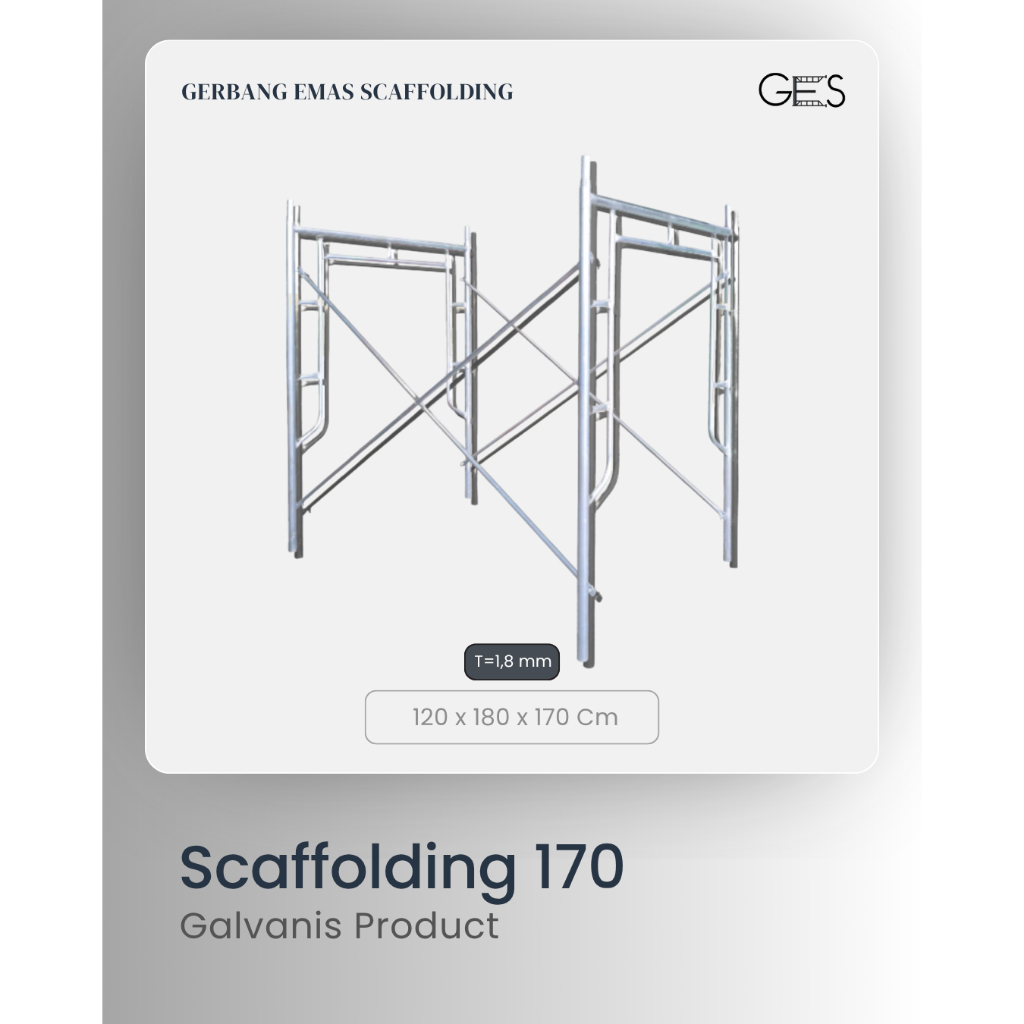 Jual Scaffolding 1 Set GALVANIS Lengkap Tinggi 170 & 190 Tebal Aman ...