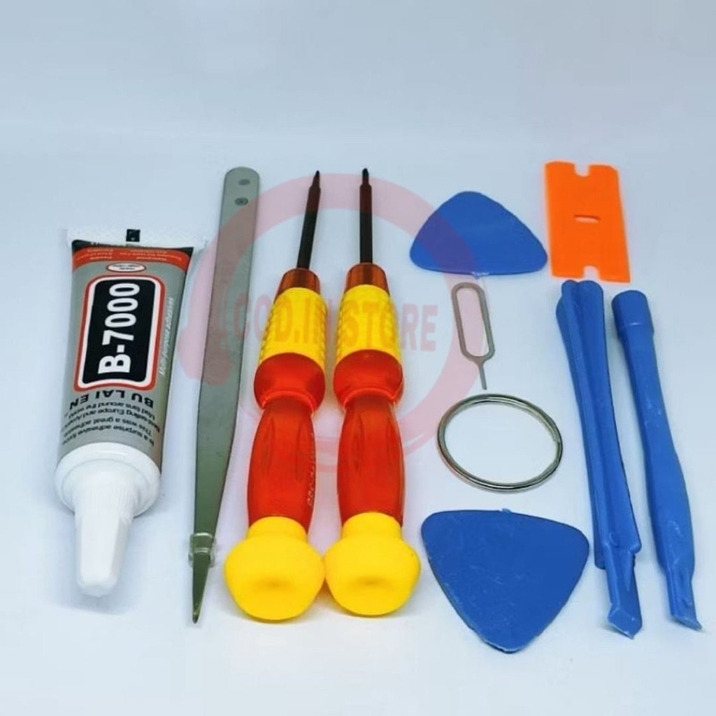 Jual Obeng 10 in 1 + Lem B7000 15Ml Obeng Reparasi Obeng Set Murah Alat ...