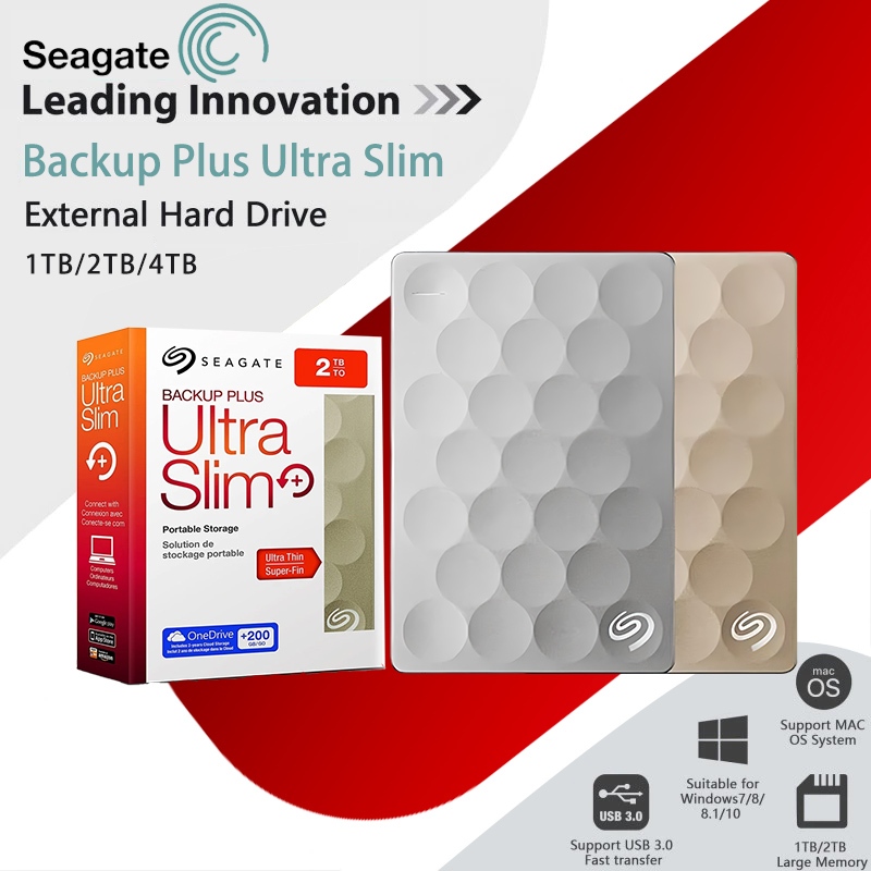 Jual Seagate Backup Plus Slim Ultra Portable Drive 1TB 2TB 4TB External ...