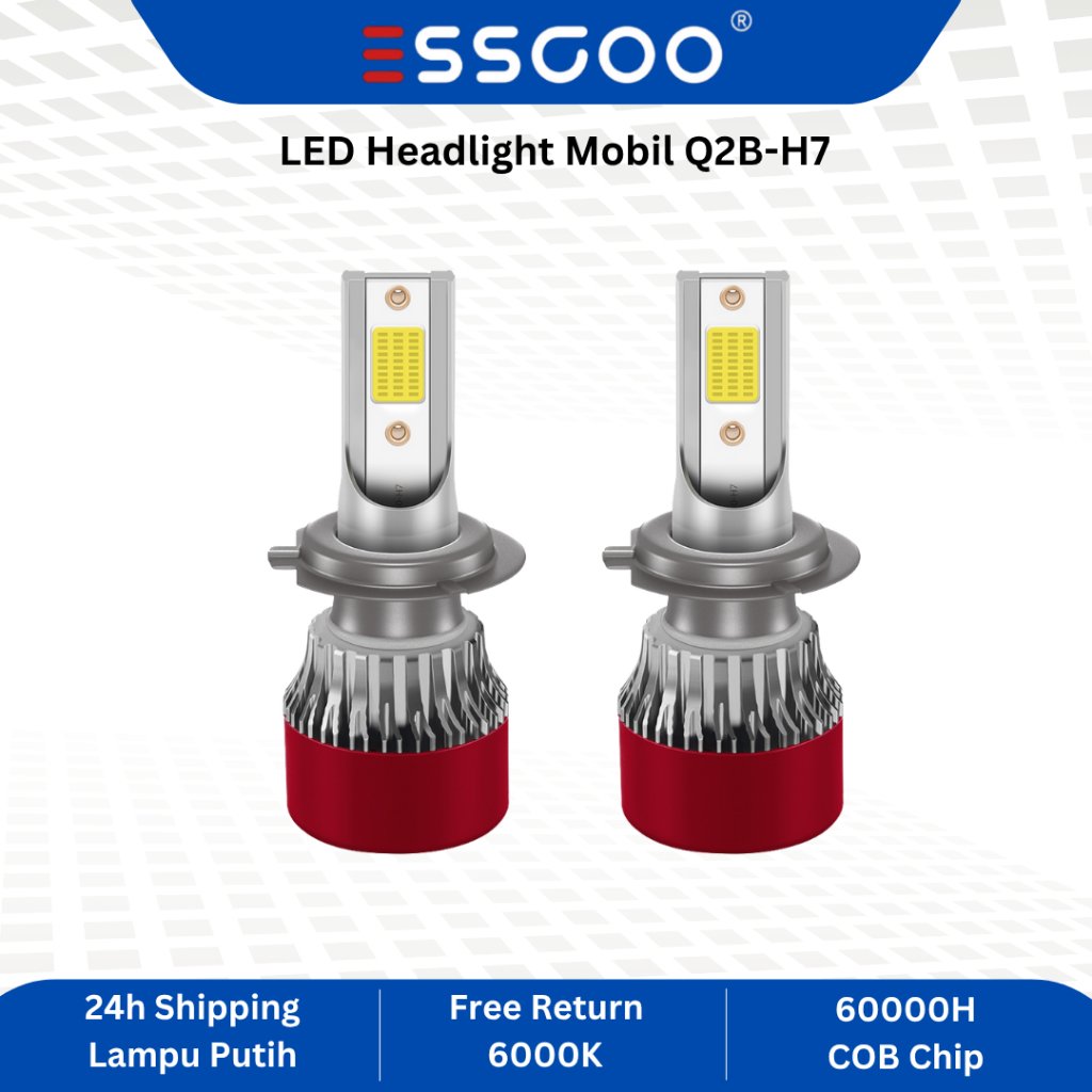 Jual ESSGOO LED Motor Q2B H4 H7 120W Headlight Bulb High Low Beam 6000K ...