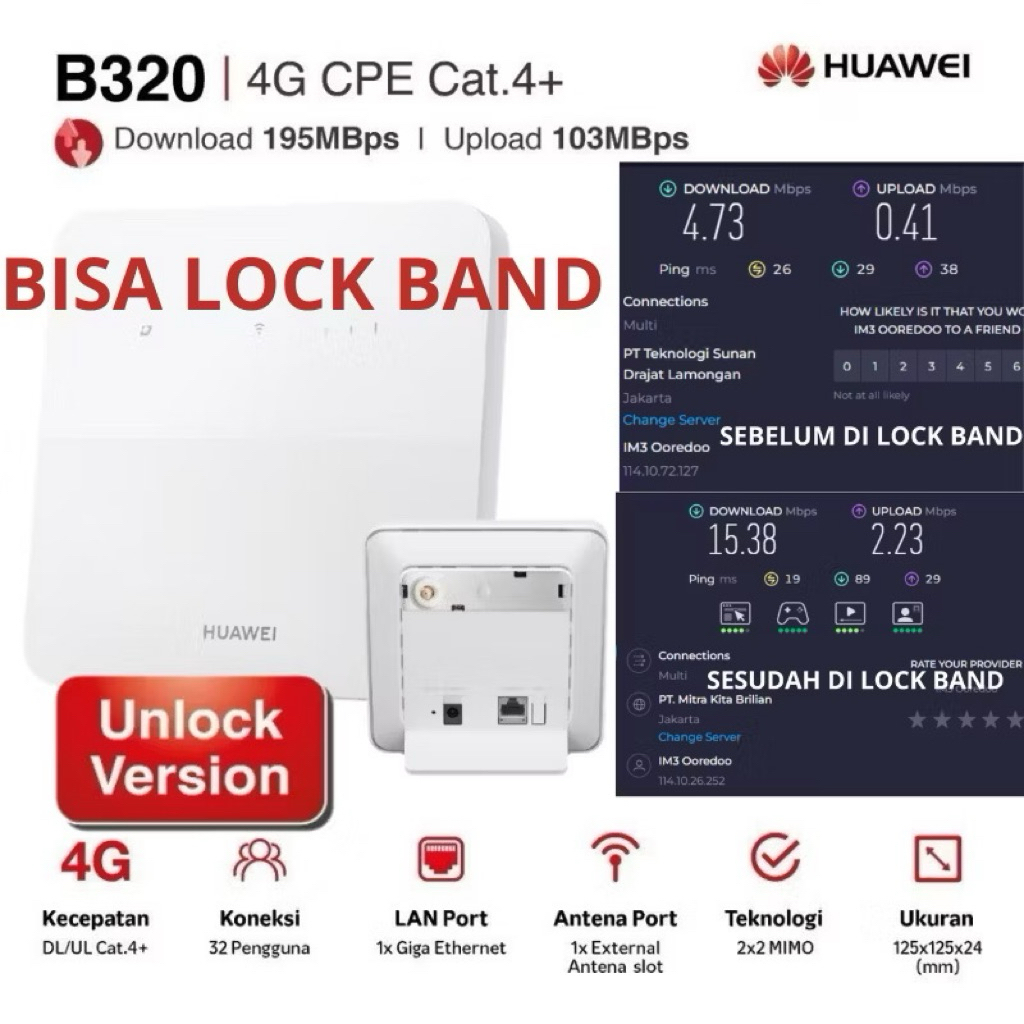 Jual Router Huawei 4G LTE Huawei B320 Wireless 4G CPE 5s 300Mbps All ...