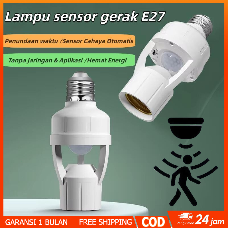 Jual (COD) 5pcs E27 Fitting Lampu Sensor Gerak Otomatis Fitting Colok ...