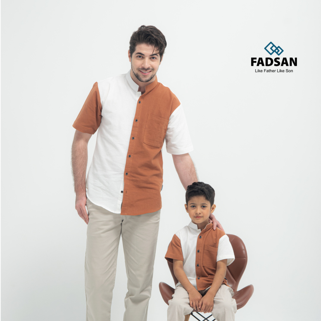 Jual Baju Koko Couple Ayah Anak Laki-Laki Katun Adem Warna Sage Bib ...