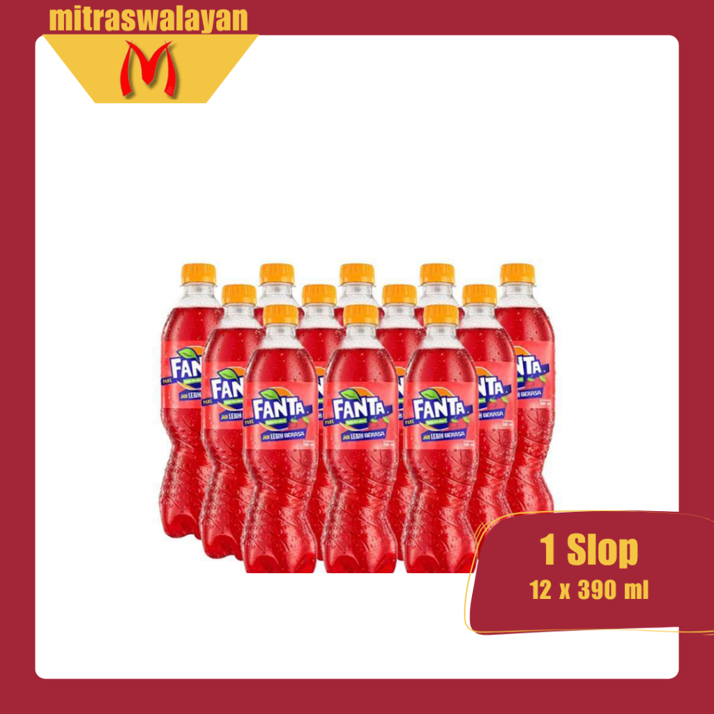 Jual Fanta Minuman Soda Kemasan Botol 390 ml | KEMASAN SLOP ISI 12 PCS ...