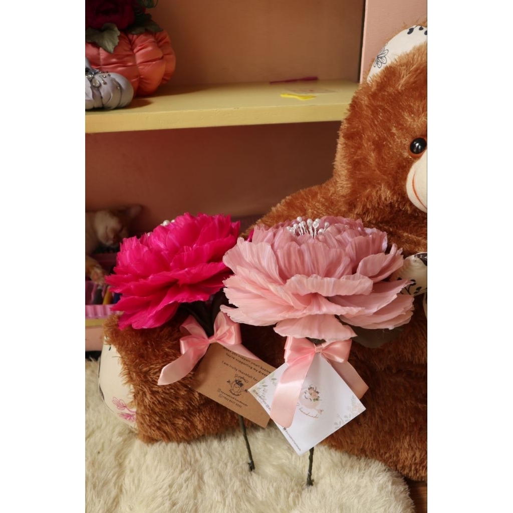 Jual bunga tangkai bunga articial handmade peony | Shopee Indonesia