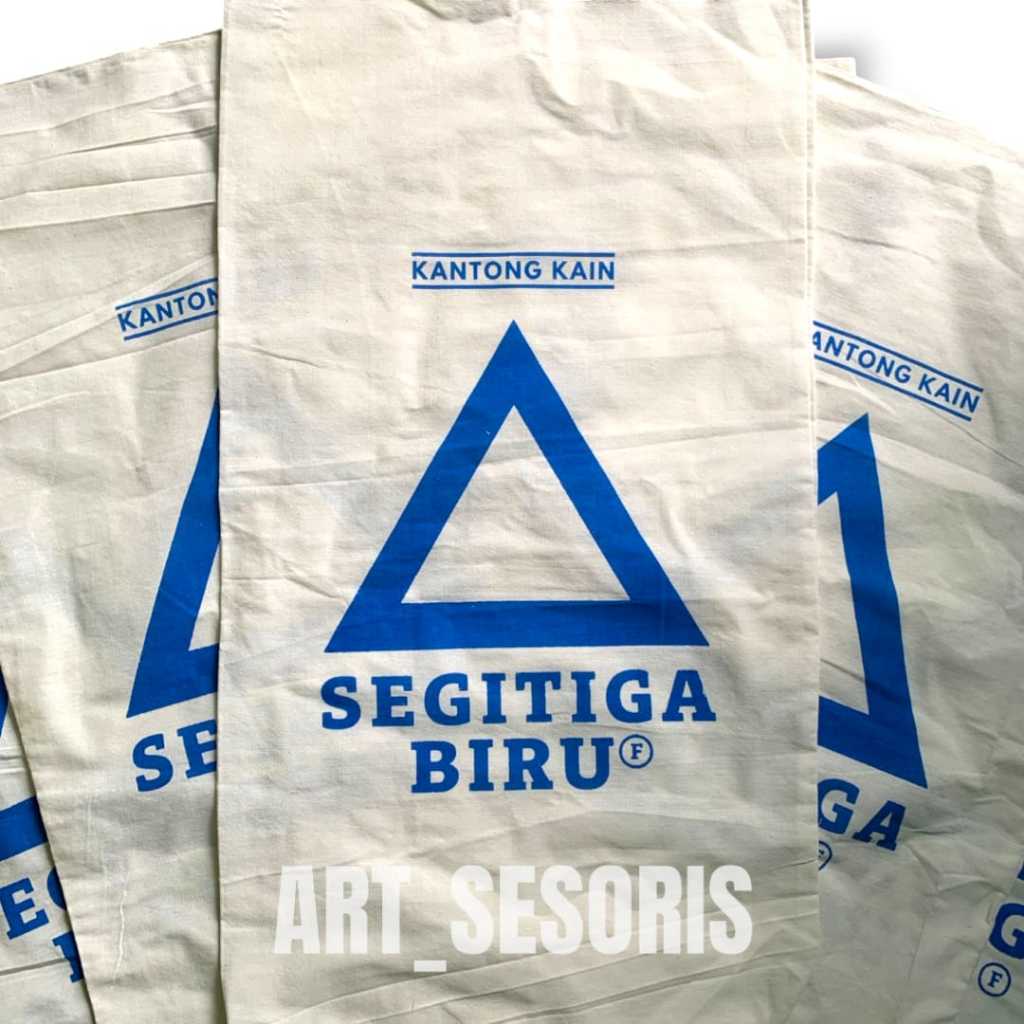 Jual KANTONG KAIN SEGITIGA BIRU 25Kg ukuran 40cmx70cm karung beras 25kg ...