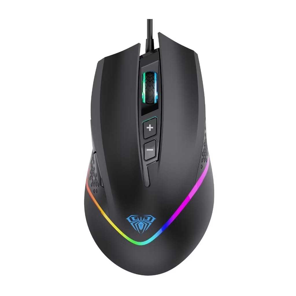 Jual AULA F805 Gaming Mouse with Side Buttons Click RGB Rainbow LED ...