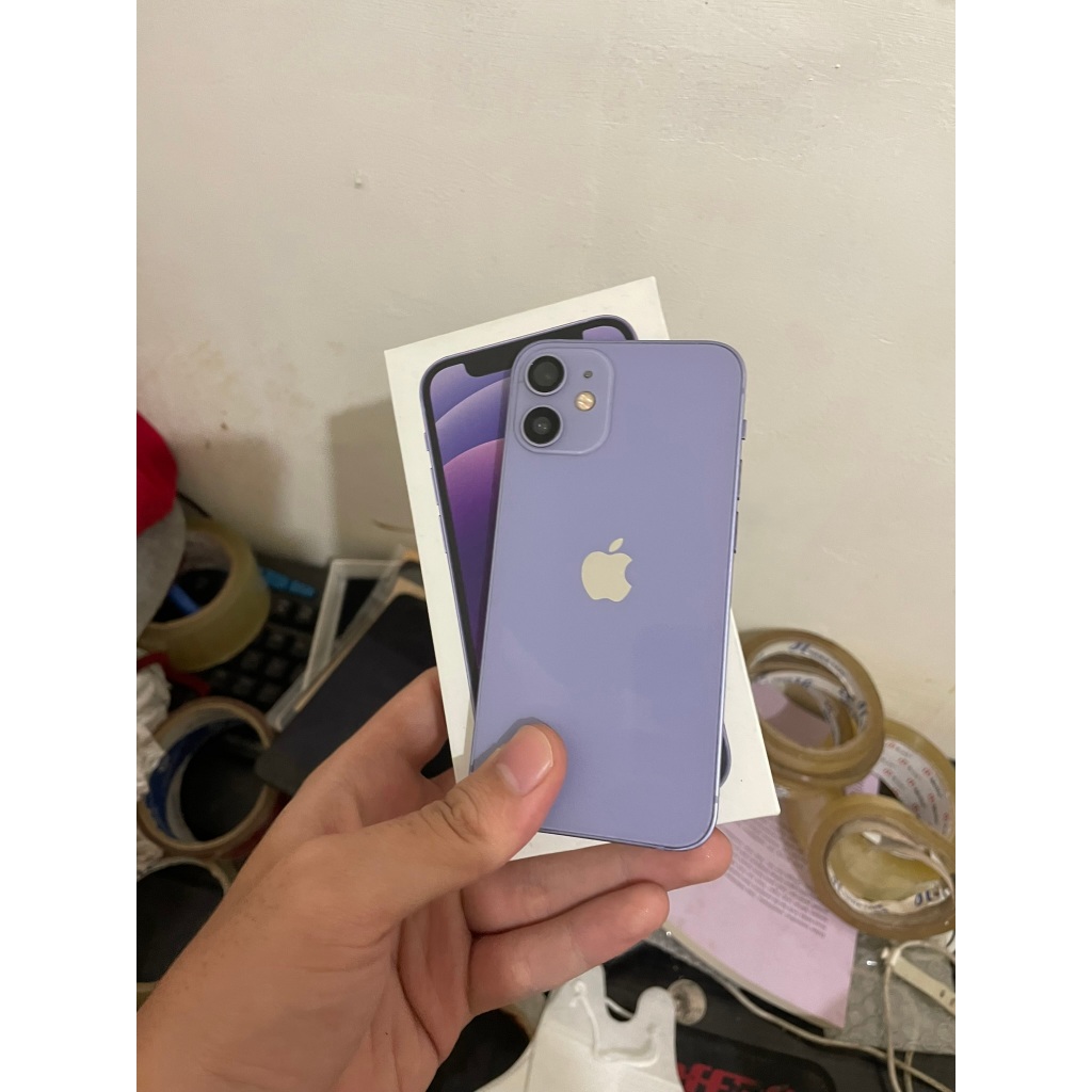 Jual Iphone 12 MINI 64GB Purple Second Fullset | Shopee Indonesia