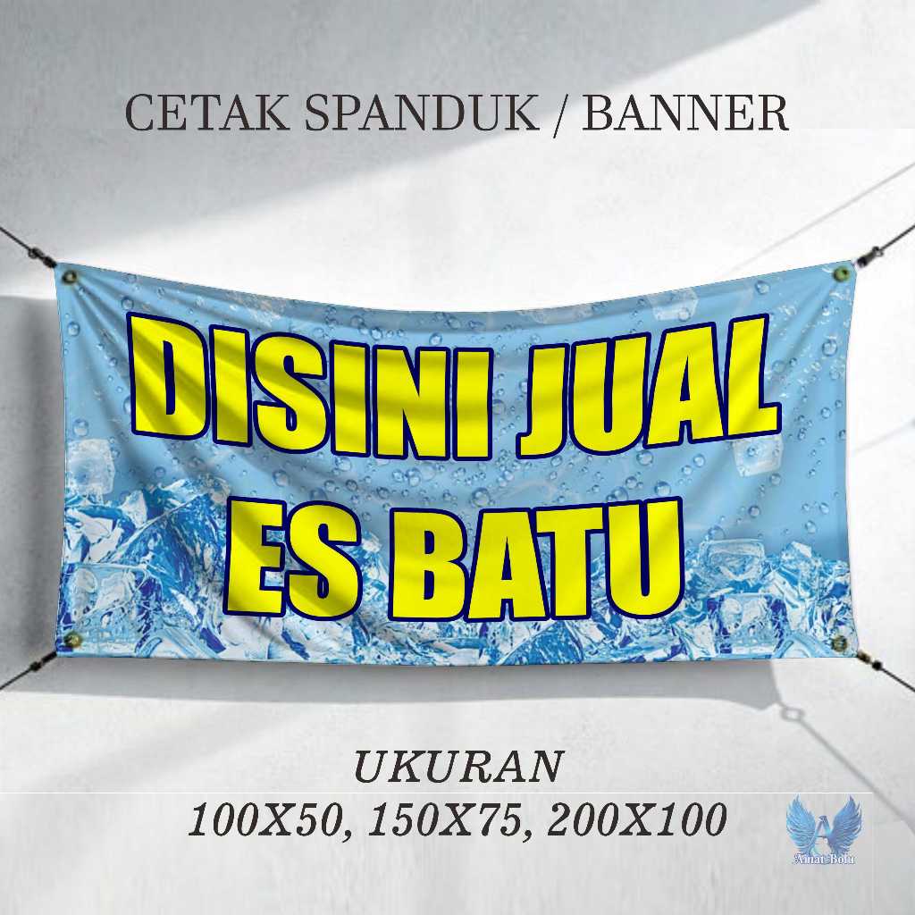 Jual Cetak Spanduk Banner JUAL ES BATU Costom Desain | Shopee Indonesia