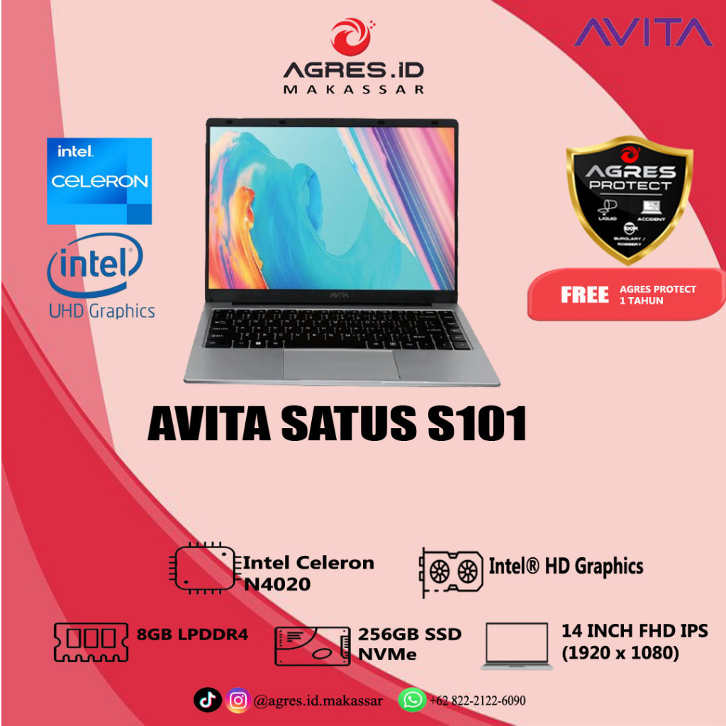 Jual AVITA SATUS S101 N4020 8GB 256GB W11 14.0 SILVER | Shopee Indonesia