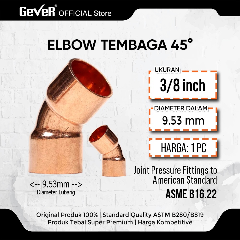 Jual ELBOW TEMBAGA 3/8 INCH 45 DERAJAT / KNEE PIPA TEMBAGA | Shopee ...