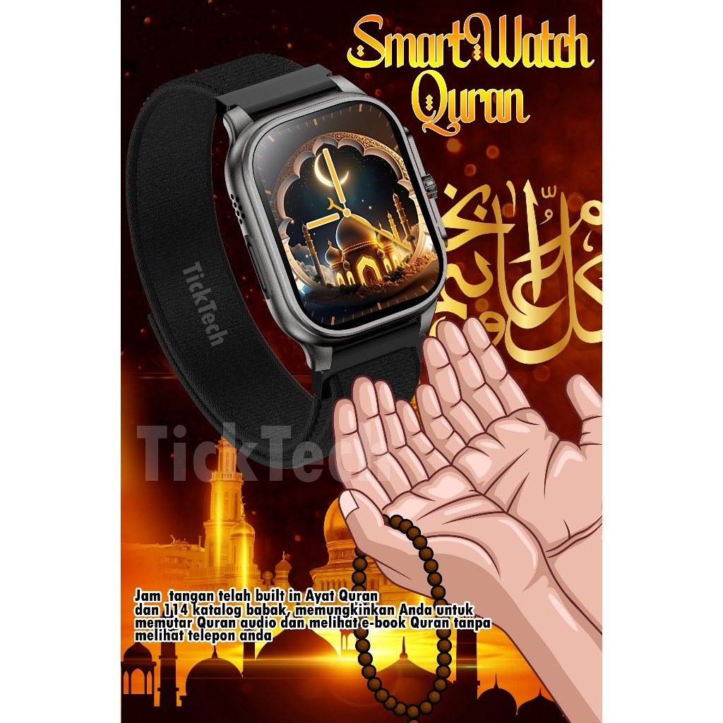 Jual TickTech Jam Pintar Quran Smartwatch - Jam Tangan Muslim, 144 ...