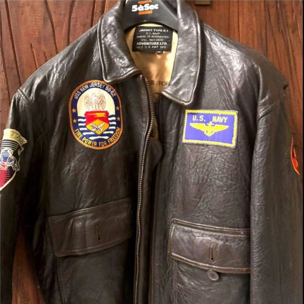 Jual Vtg Adventure LTD G-1 US NAVY Military Flight Jacket X Jaket Kulit ...