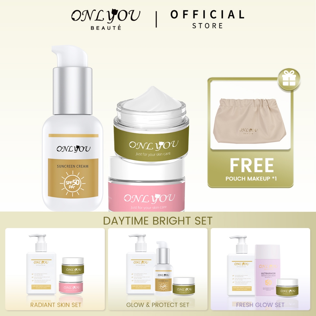 Jual ONLYOU 3pcs Paket Whitening Cream Series Brightening Moisturizer ...