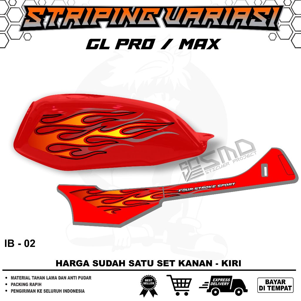 Jual STICKER STRIPING VARIASI HONDA GL PRO / MAX LIS POLET ANTI PUDAR ...