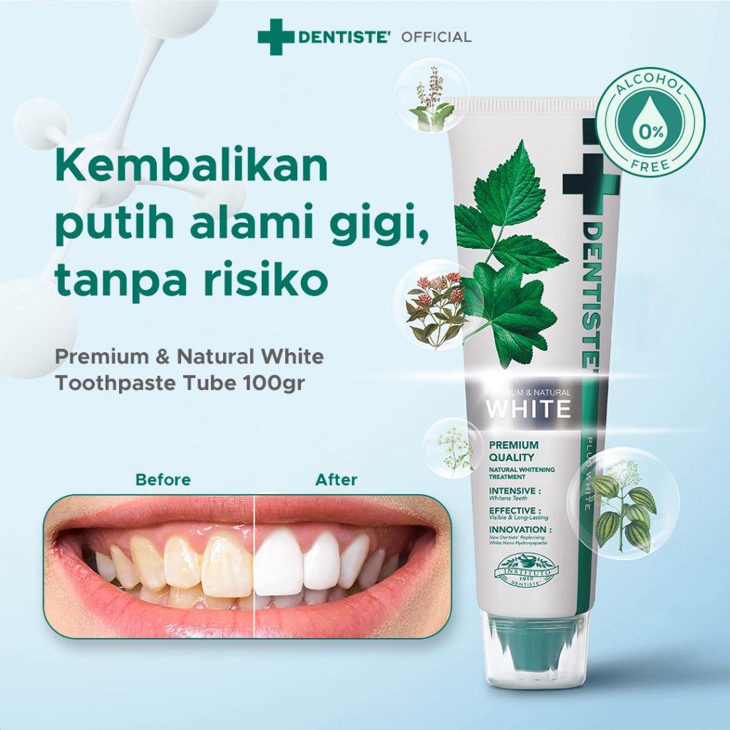 Jual DENTISTE Premium & Natural White Toothpaste Tube 100gr / Pasta ...