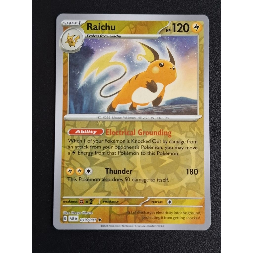 Jual kartu pokemon original holo reverse Raichu PAF 019/091 | Shopee ...