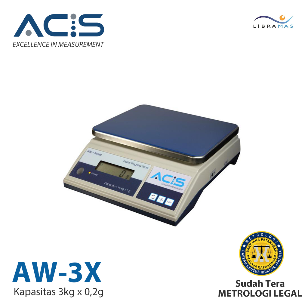 Jual Timbangan Digital Acis, AW-3X Kapasitas 3Kg Ketelitian 0,2g ...
