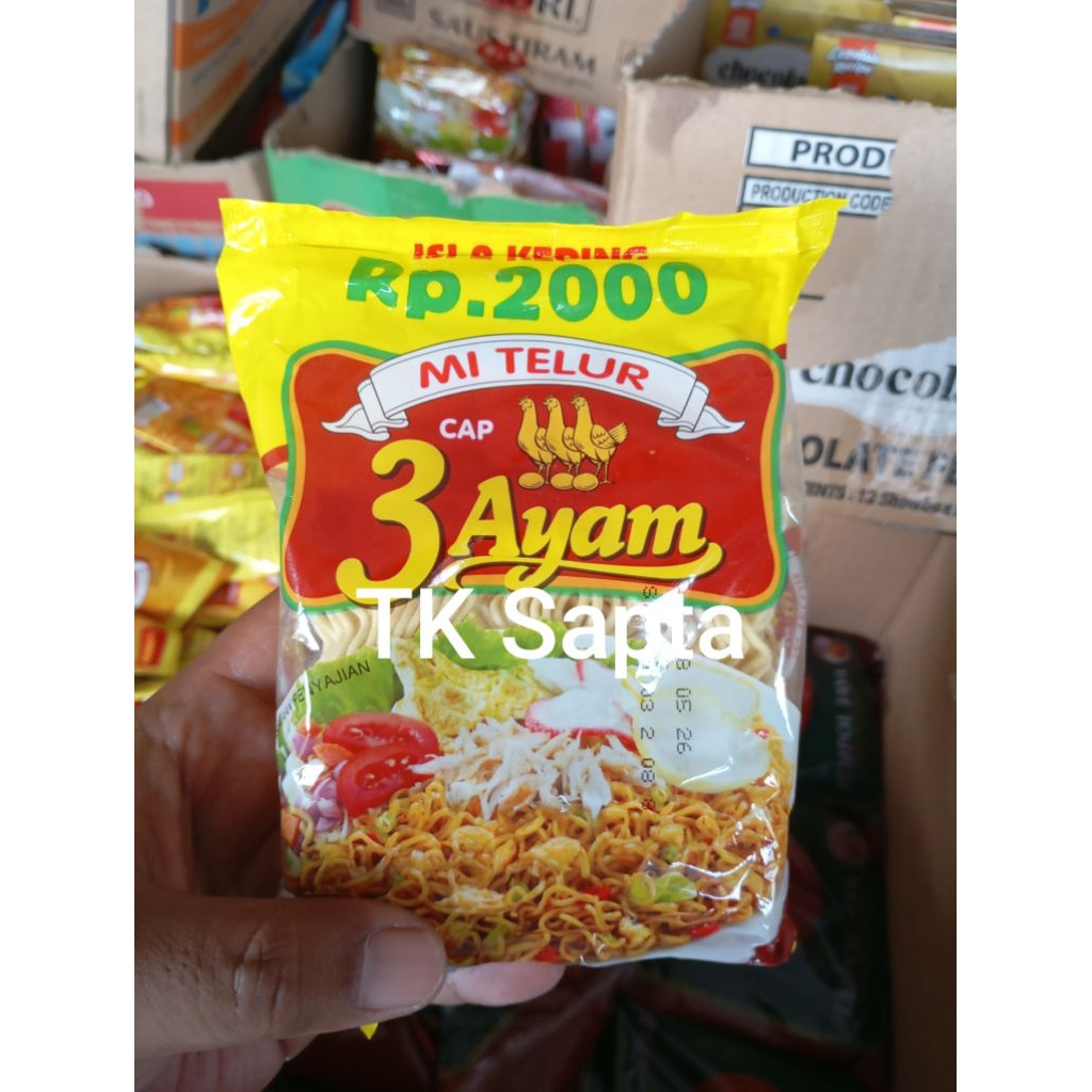 Jual MI TELUR CAP 3 AYAM 110gr (isi 2 keping) | Shopee Indonesia