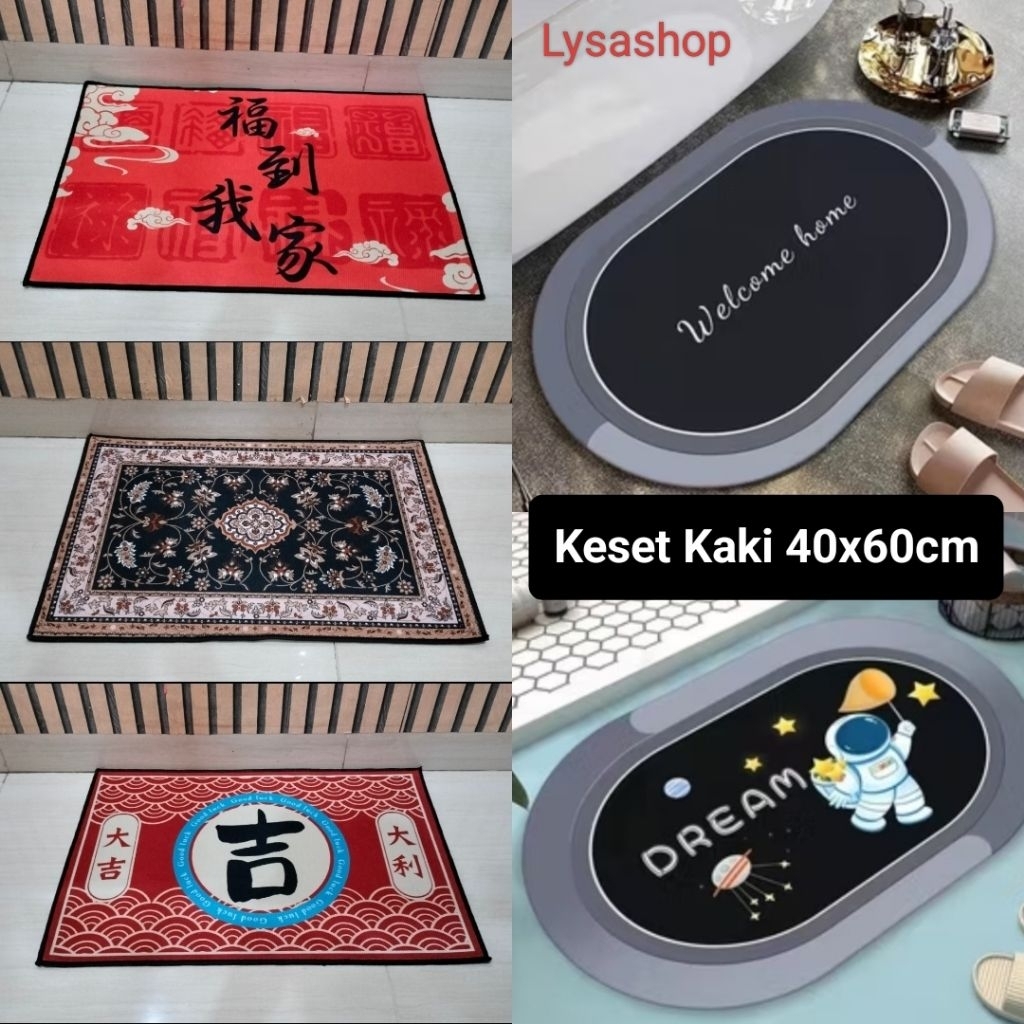 Jual LYSASHOP - Keset Kaki Motif Batik Imlek Welcome Kucing Anjing Anti ...