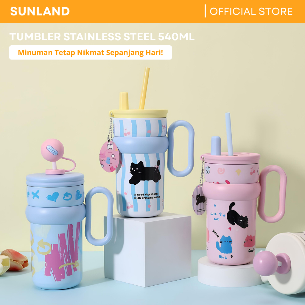 Jual SUNLAND Tumblr Botol Minum 540Ml Tumbler Portable Stainless Steel ...