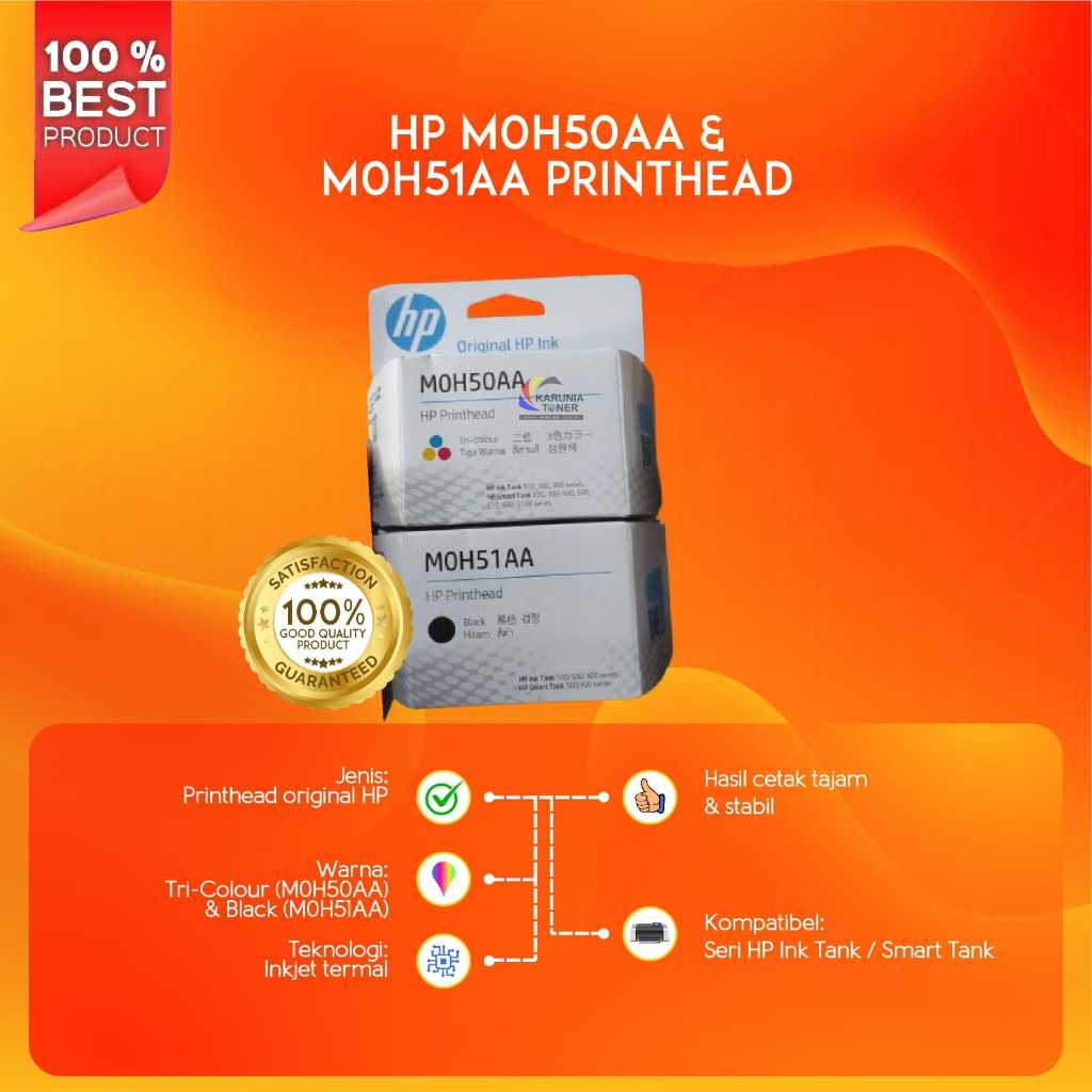 Jual CARTRIDGE HP Ink M0H51AA & Moh50AA Printhead Tri-colour | Shopee ...