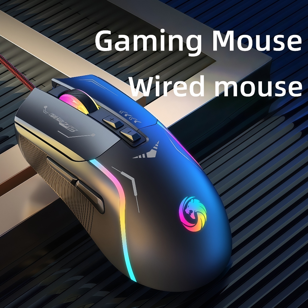 Jual Mouse Wired Gaming Portable LED RGB Optical 3200DPI Ergonomic ...